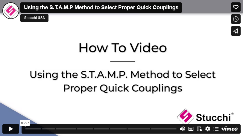 Using the S.T.A.M.P. Method to Select Proper Quick Couplings - Stucchi USA